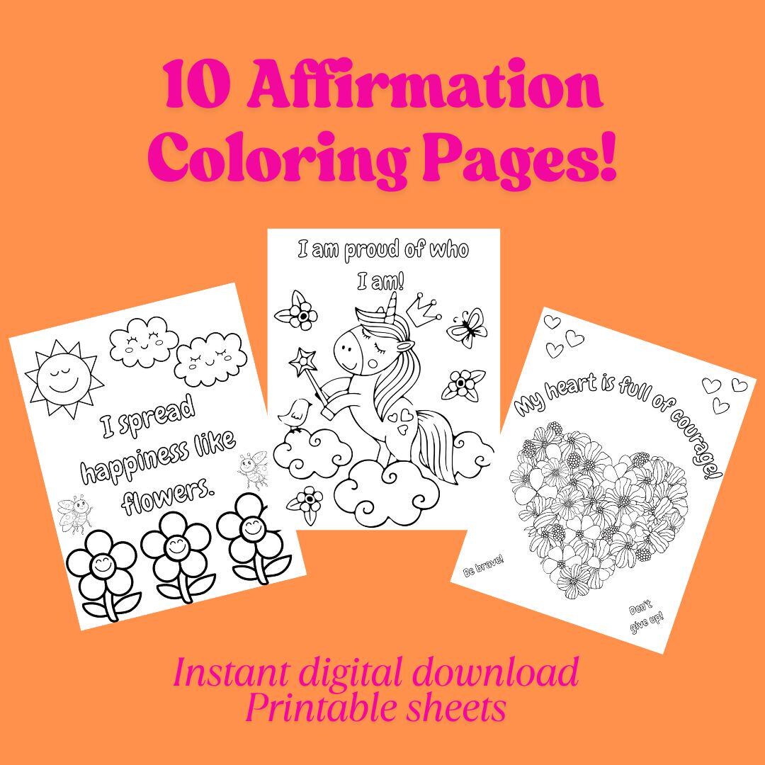 Spring Confidence Coloring Pages for Kids – Printable Affirmation ...