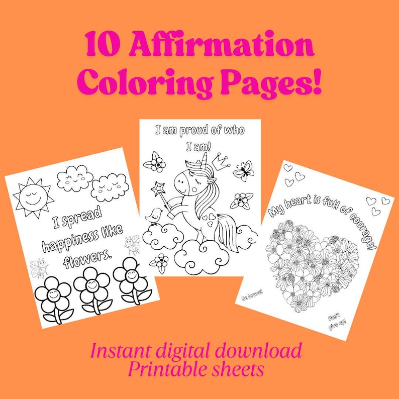 Spring Confidence Coloring Pages for Kids – Printable Affirmation ...