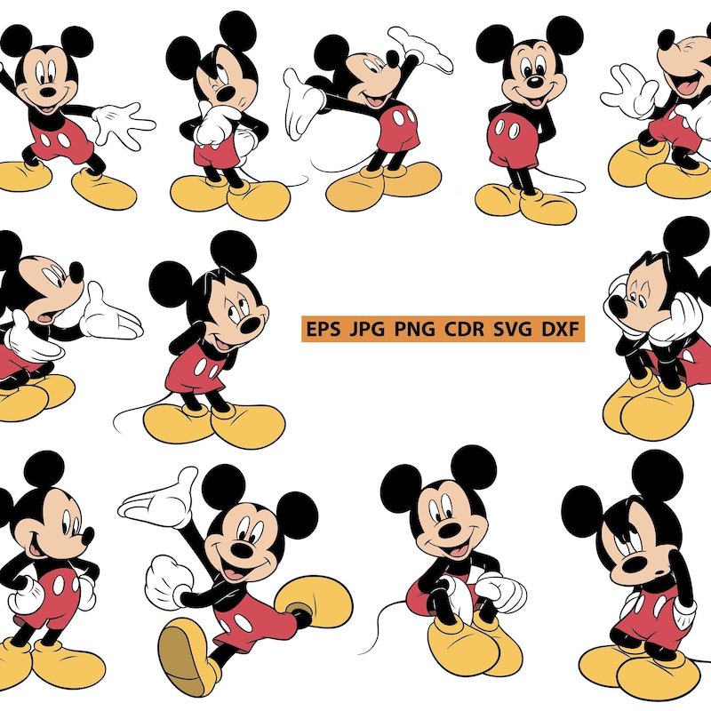 Mickey Mouse Svg - Etsy