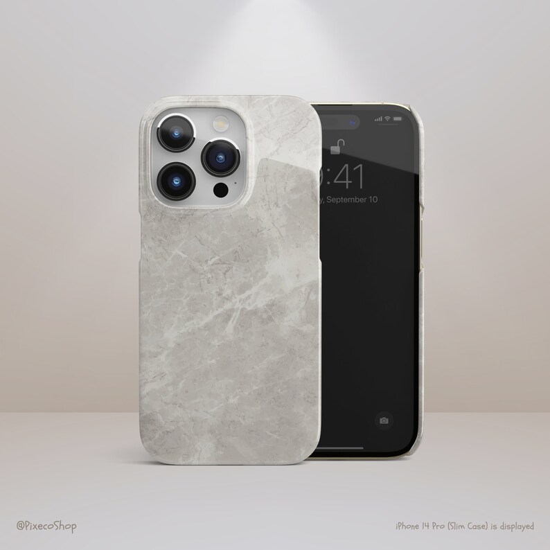 Gray Marble Stone iPhone Case: Slim Glossy Protective Cover - Etsy