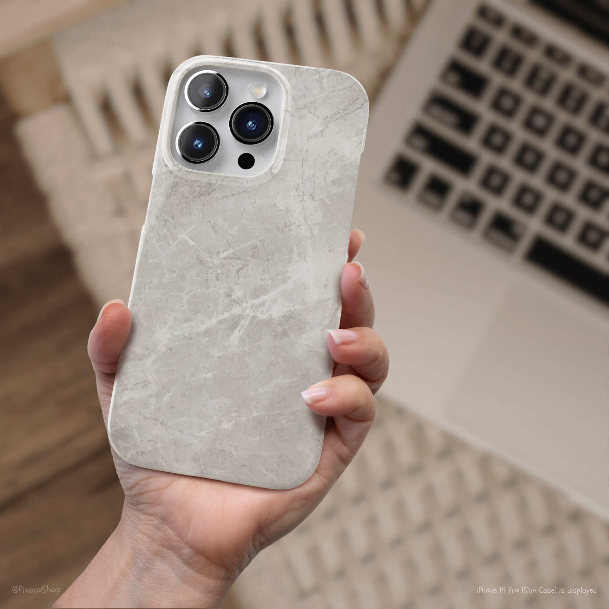 Gray Marble Stone iPhone Case: Slim Glossy Protective Cover - Etsy