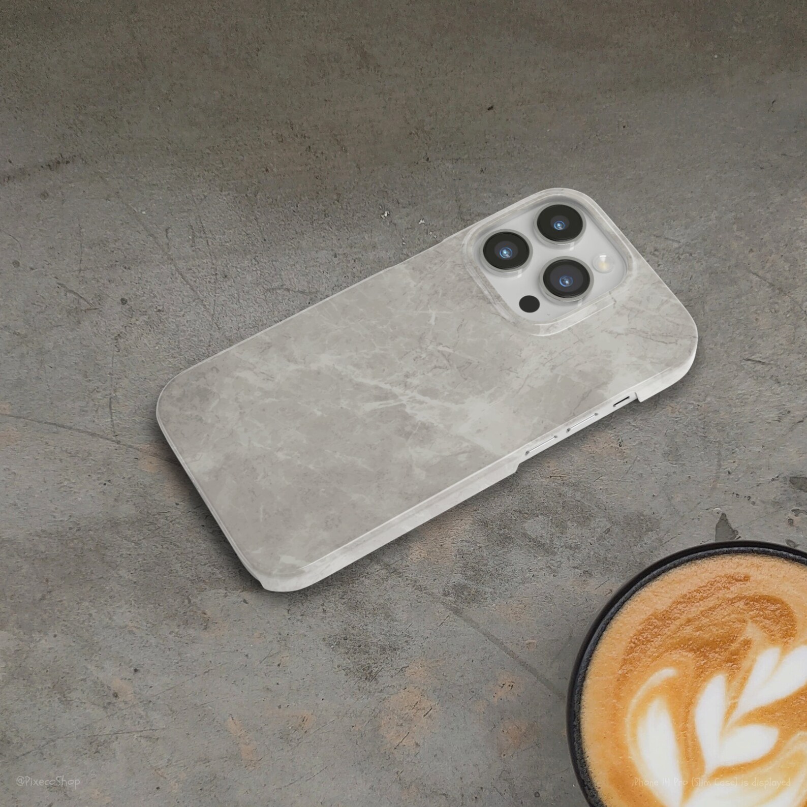 Gray Marble Stone iPhone Case: Slim Glossy Protective Cover - Etsy