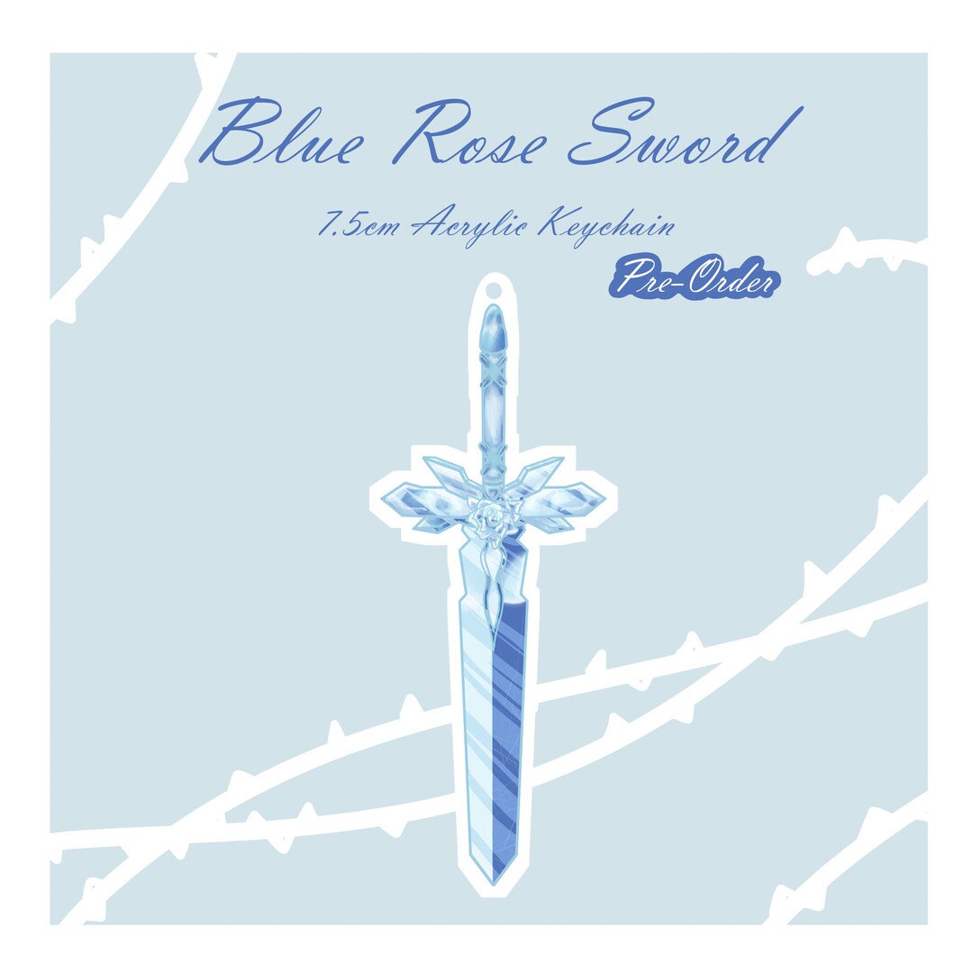 Blue Rose Sword Holographic Acrylic Keychain Eugeo SAO - Etsy