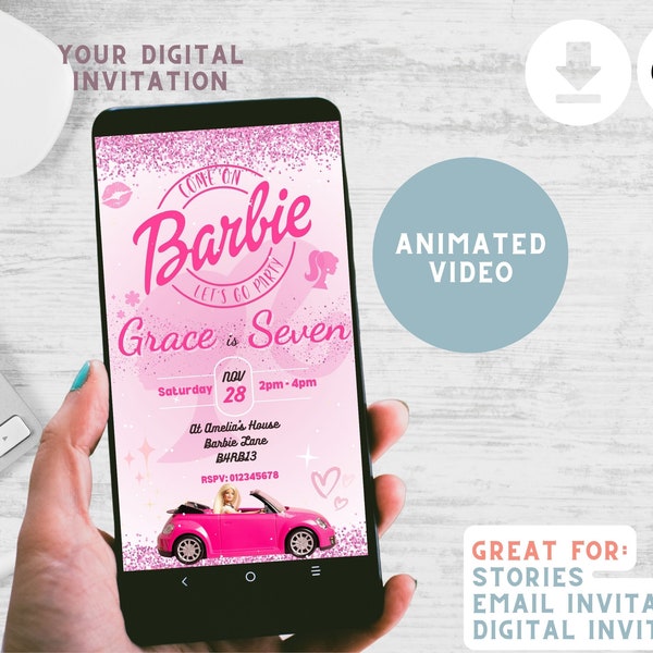 Barbie Birthday Invitation Digital - Etsy