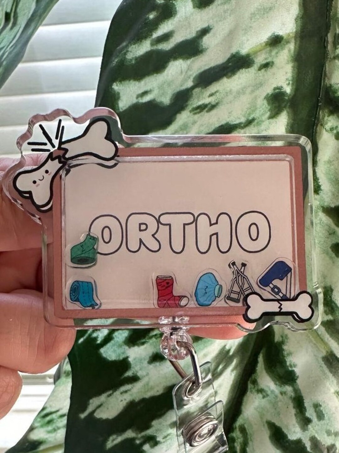 Orthopedic "ortho" 2 Bones Acrylic Shaker Badge - Etsy