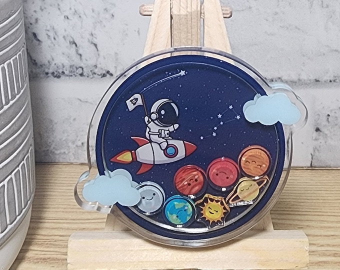 Astronaut/space Acrylic Shaker Badge - Etsy