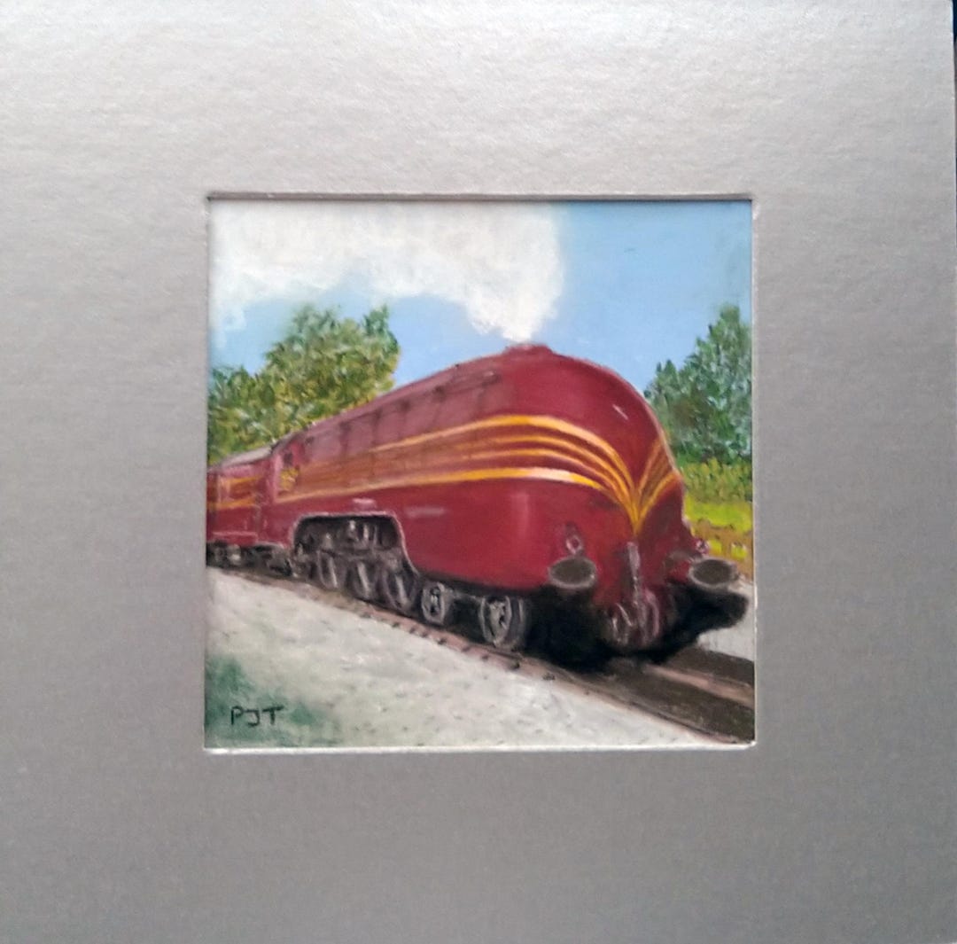 The Duchess of Hamilton Train. Steam Locomotive Miniature Pastel ...