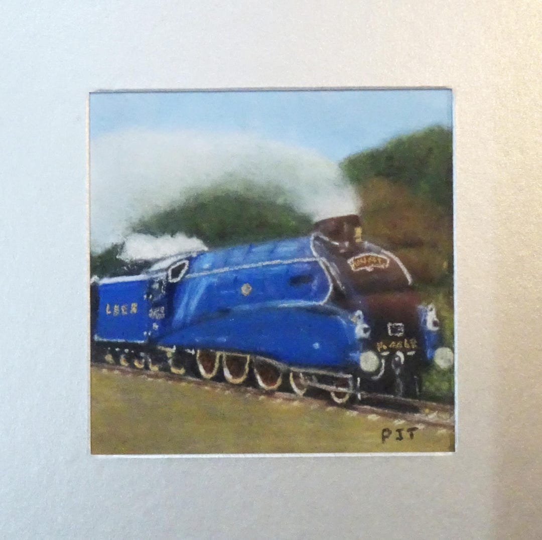 The Mallard Train. an Original Miniature Pastel Painting of a Steam ...