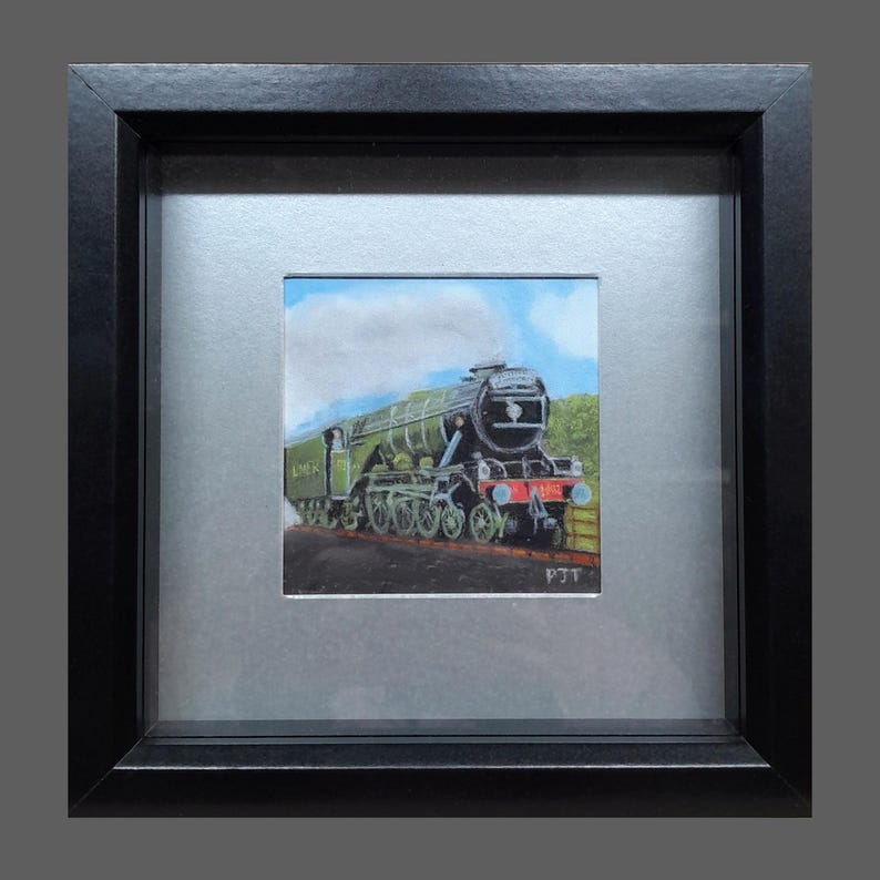 Flying Scotsman Steam Train Locomotive: Miniature Pastel Painting - Etsy