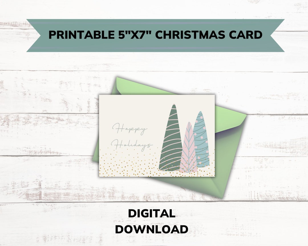 Printable Christmas Cards, 5"x7" Christmas Cards, Greeting Cards - Etsy