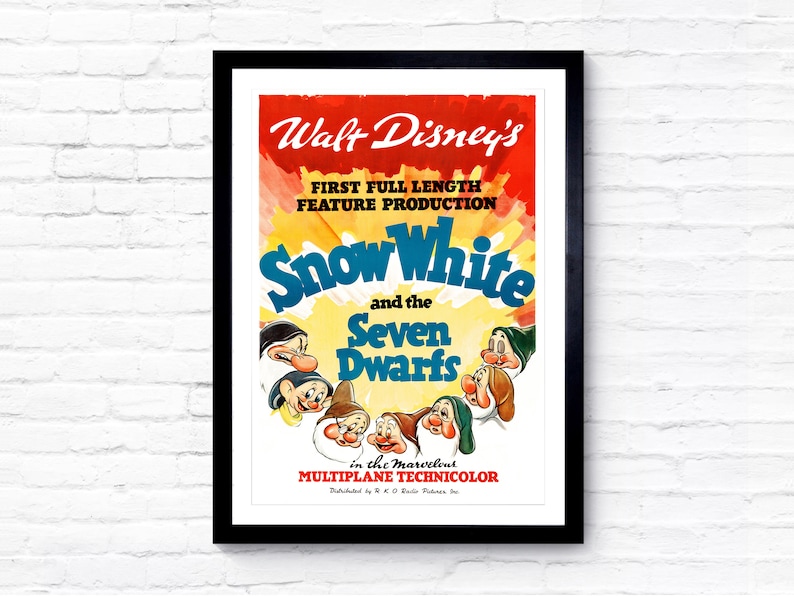 Snow White and the Seven Dwarfs 1937 Movie Poster Film - Etsy