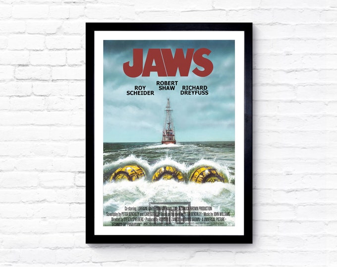 Jaws Inspired Amity Island help Shark Billboard Prop A4 A3 A2 & A1 Art ...