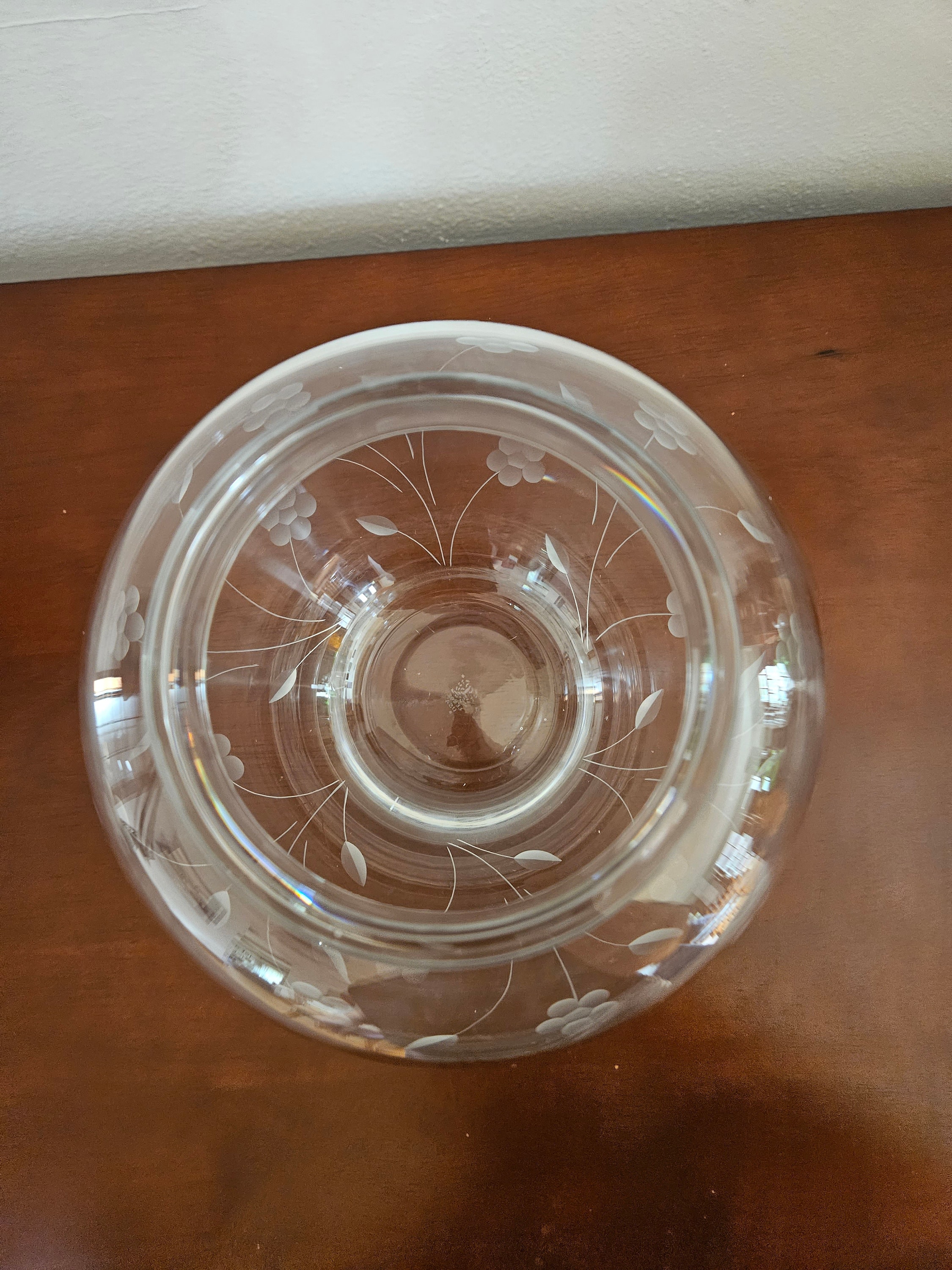 Lenox Flower Etched Crystal Vase Vintage - Etsy