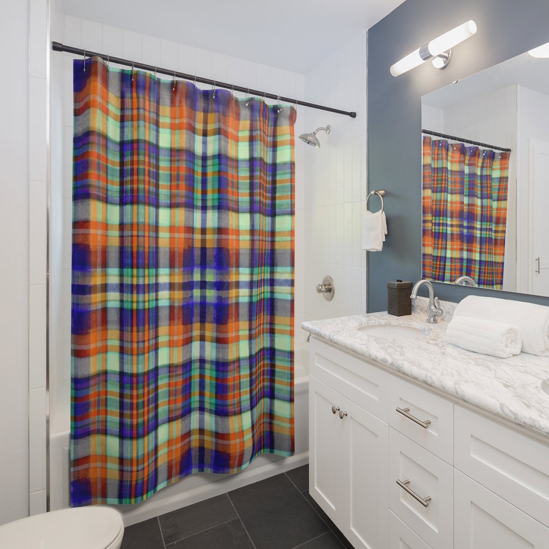 Plaid Shower Curtains - Etsy