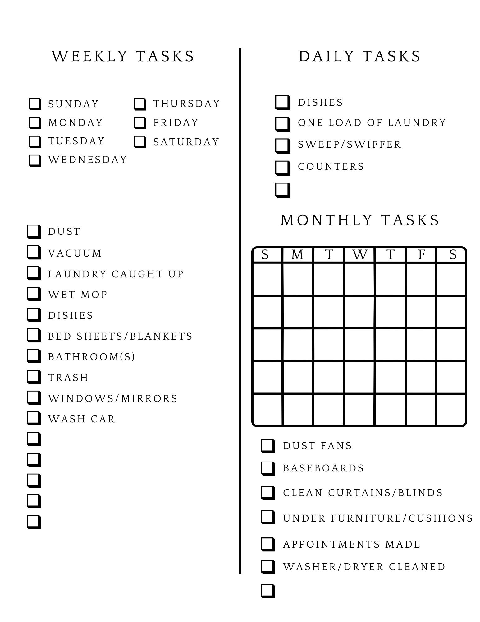Daily Task Sheet Printable - Etsy