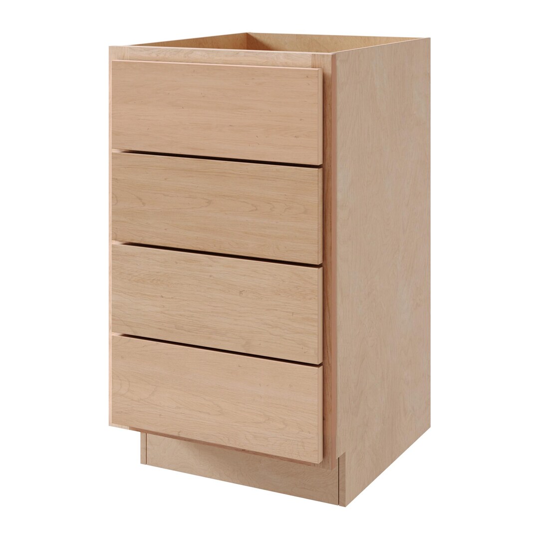 Unfinished Cherry Drawer Base Cabinet W/ Four Drawers - Ready-to ...