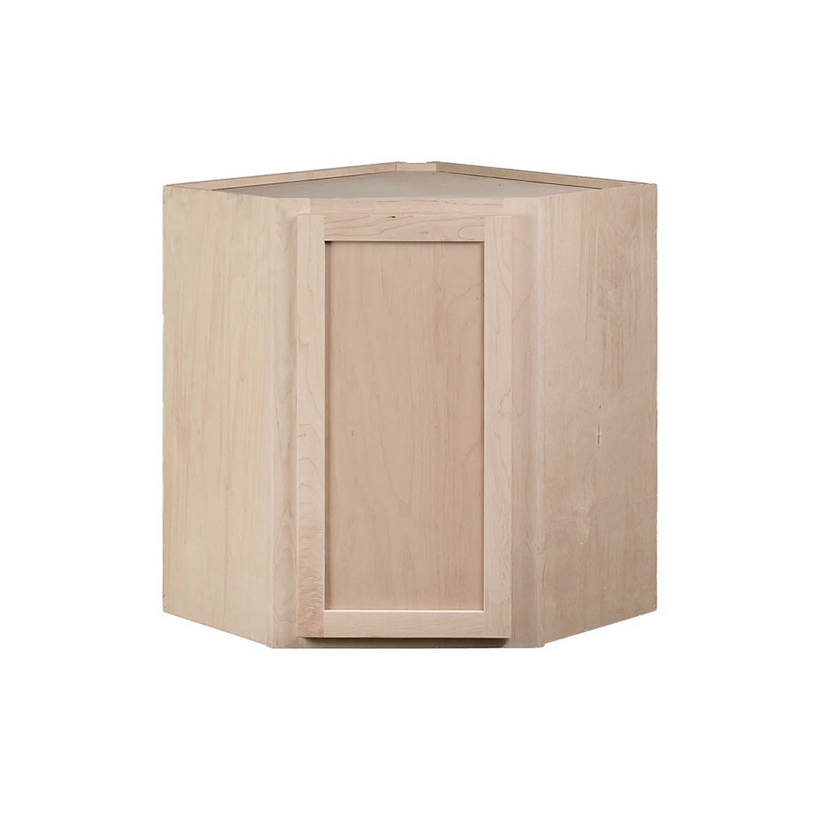 Unfinished Diagonal Corner Wall Cabinet Ready-to-assemble RTA Raw Maple ...