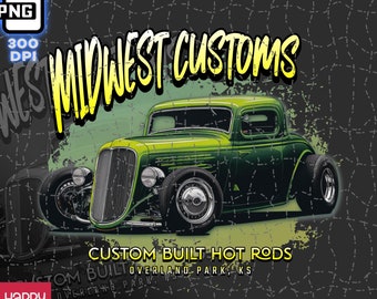 Sin City Speedsters Vintage Hot Rod Sublimation Design, Rat Rod Car ...