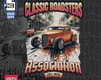 Sin City Speedsters Vintage Hot Rod Sublimation Design, Rat Rod Car ...