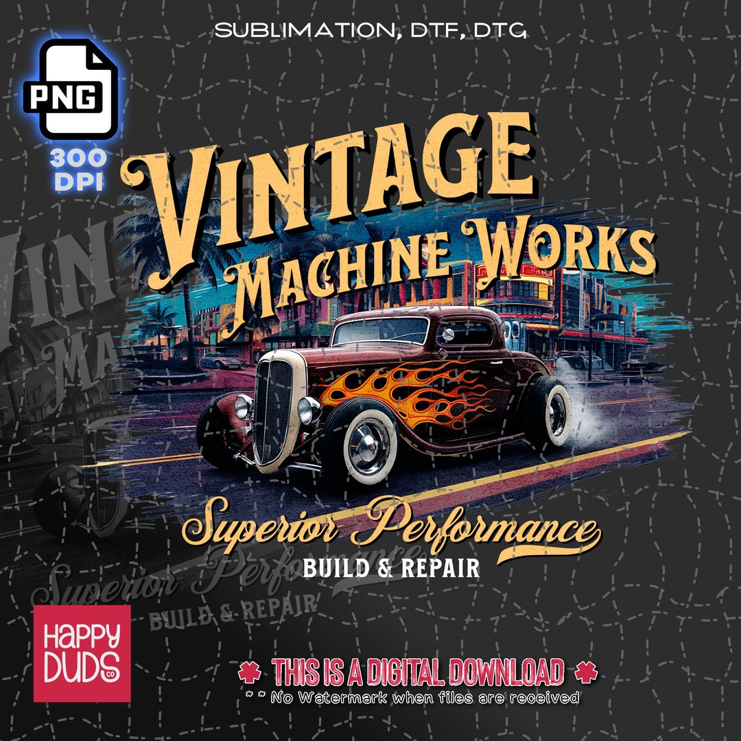 Vintage Machine Works - Hot Rod Sublimation Design, Rat Rod Car ...