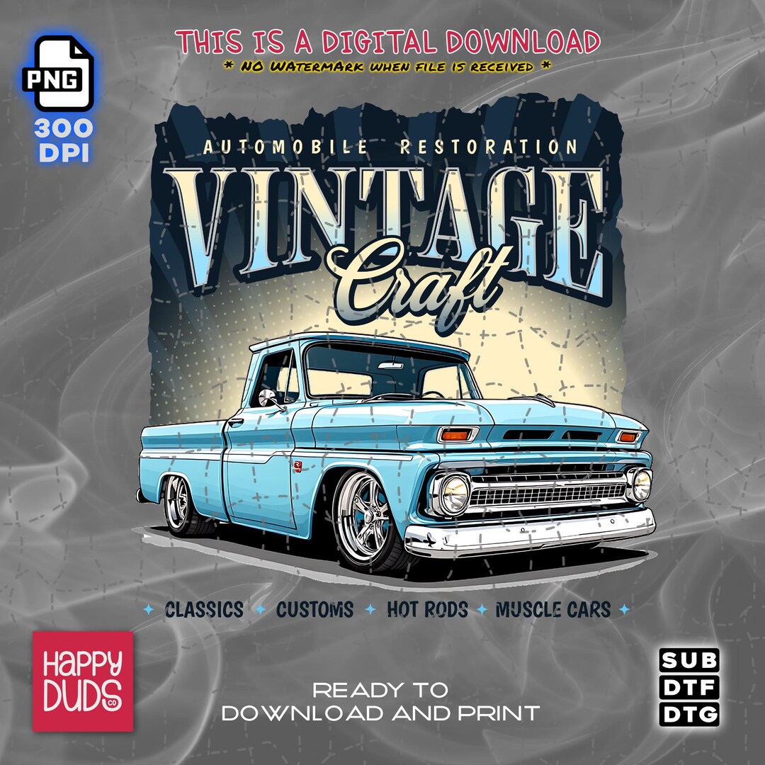 Vintage Craft Series #3 - Vintage Hot Rod Design, Digital Downloadable ...
