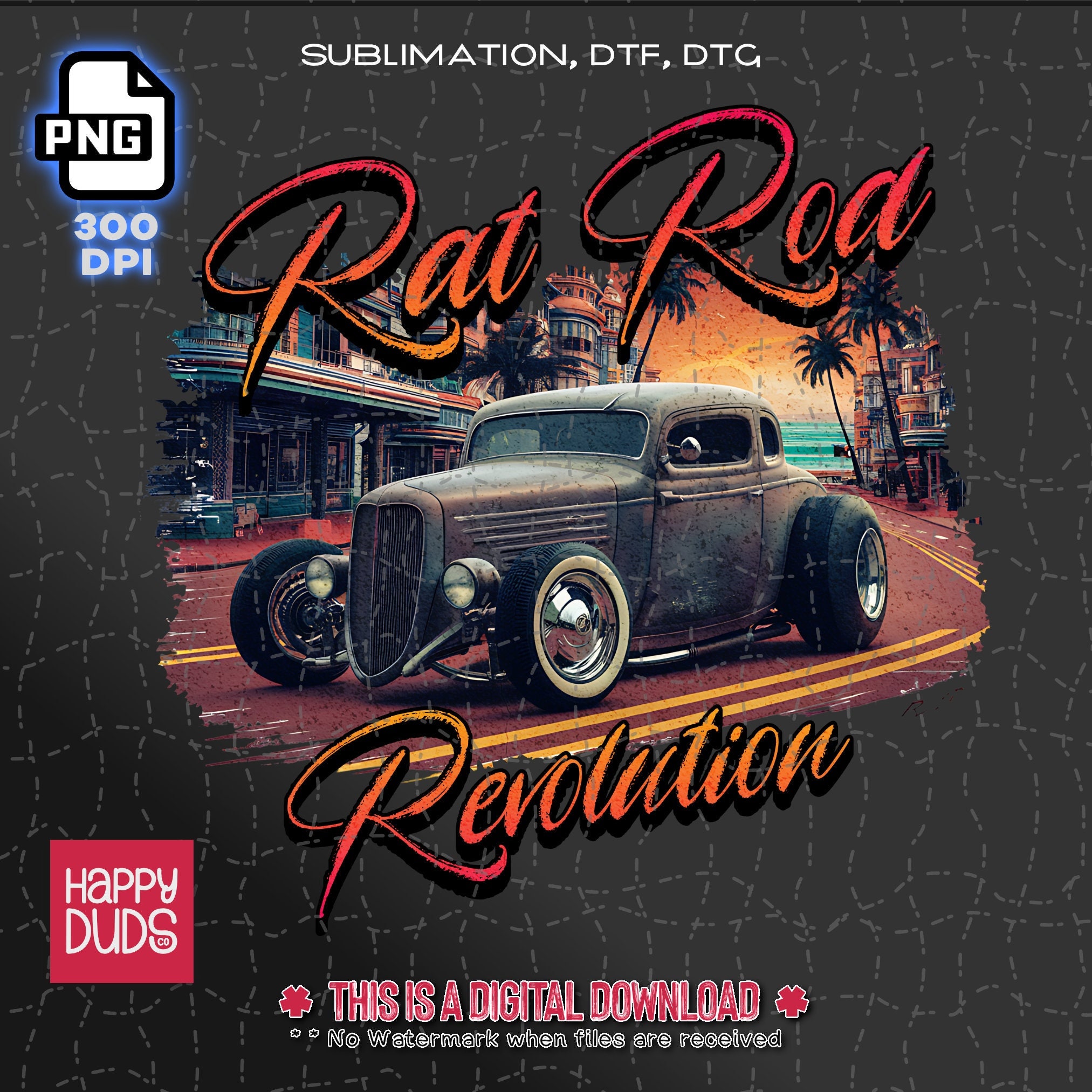 Rat Rod Revolution - Vintage Hot Rod Sublimation Design, Rat Rod Car ...