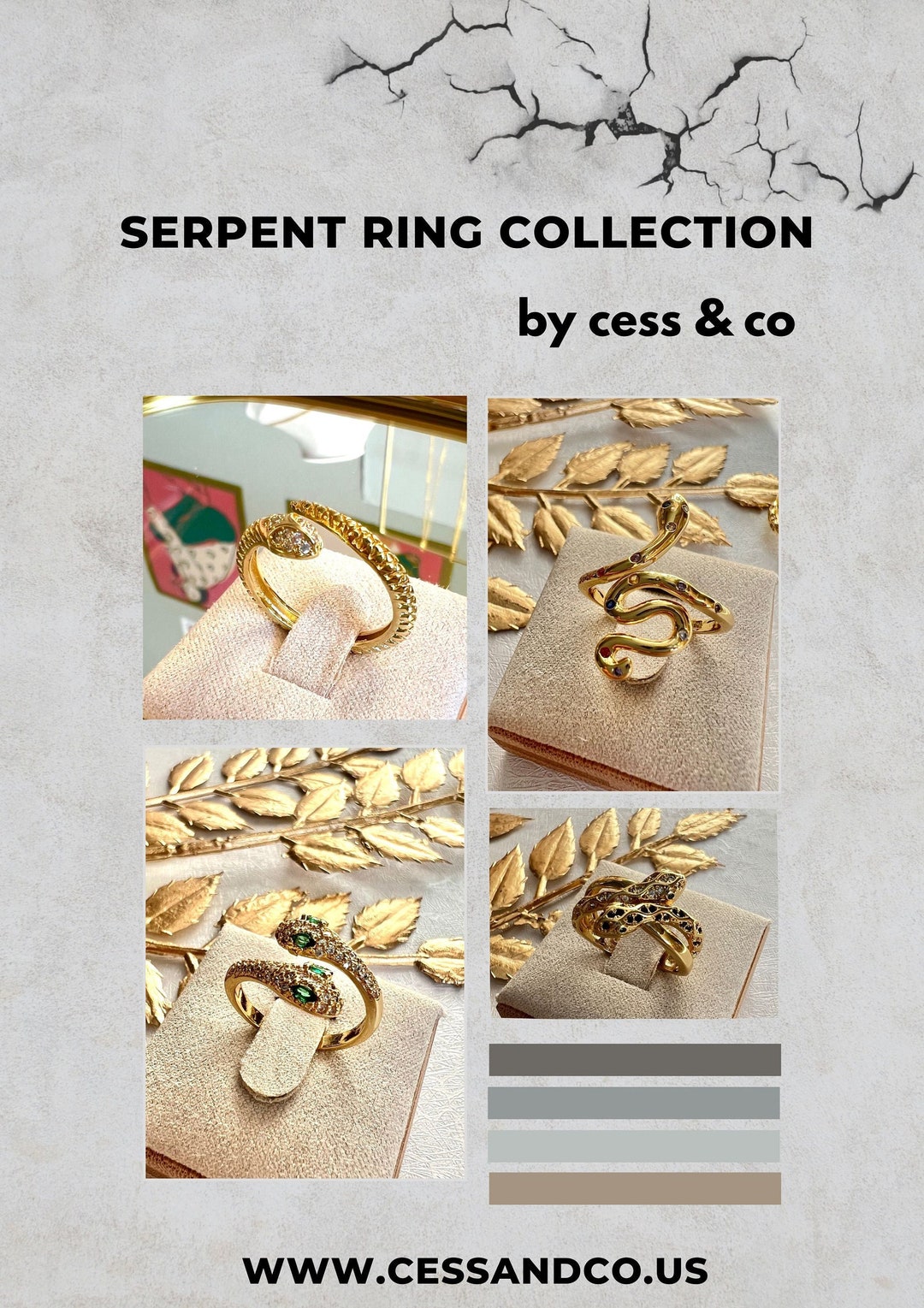 The Serpent Ring Collection by Cess & Co Snake Ring - Etsy