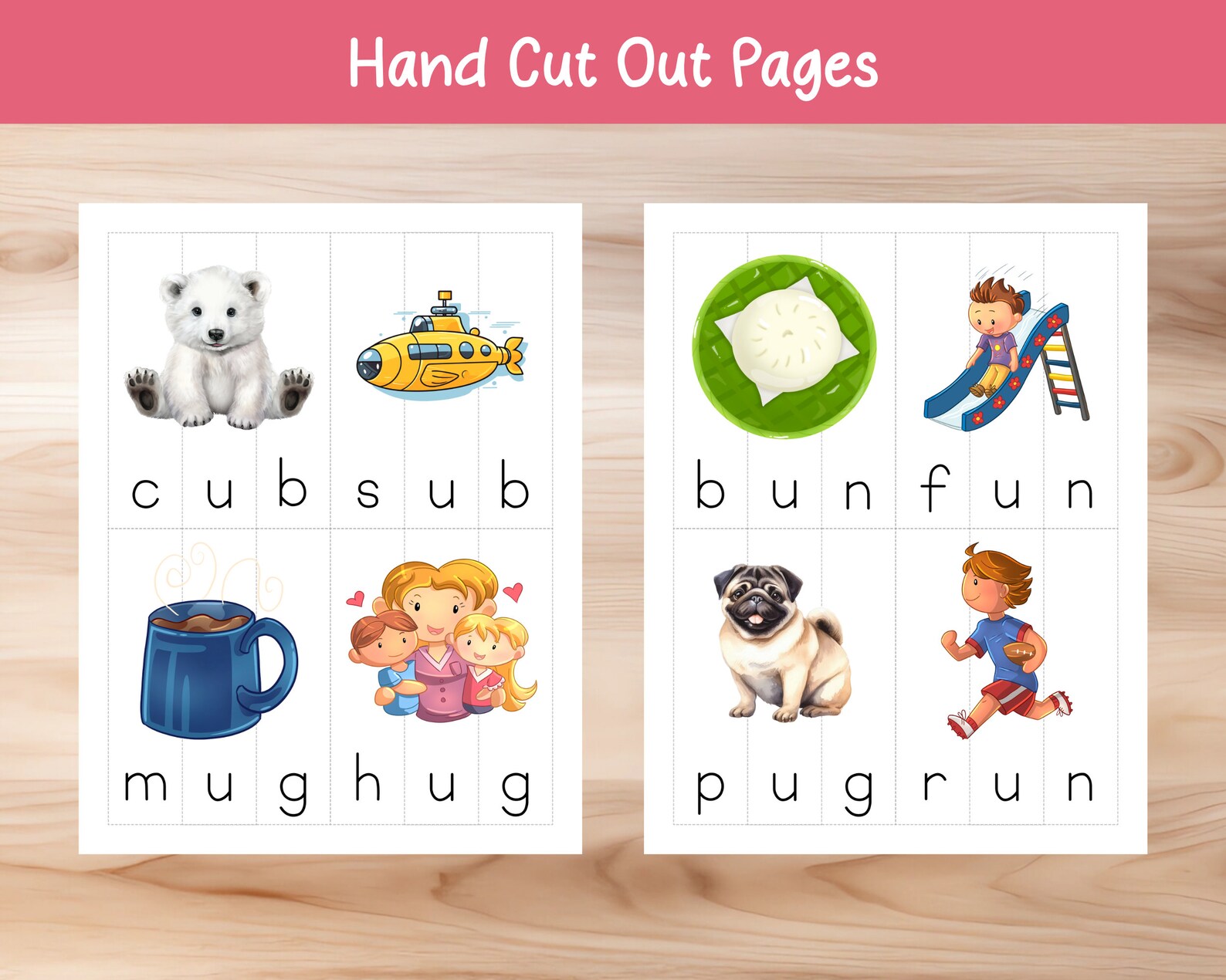 CVC Word Puzzles - Short "u" Set of 20 Puzzle Cards, Printable ...