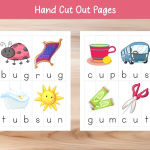 CVC Word Puzzles - Short "u" Set of 20 Puzzle Cards, Printable ...