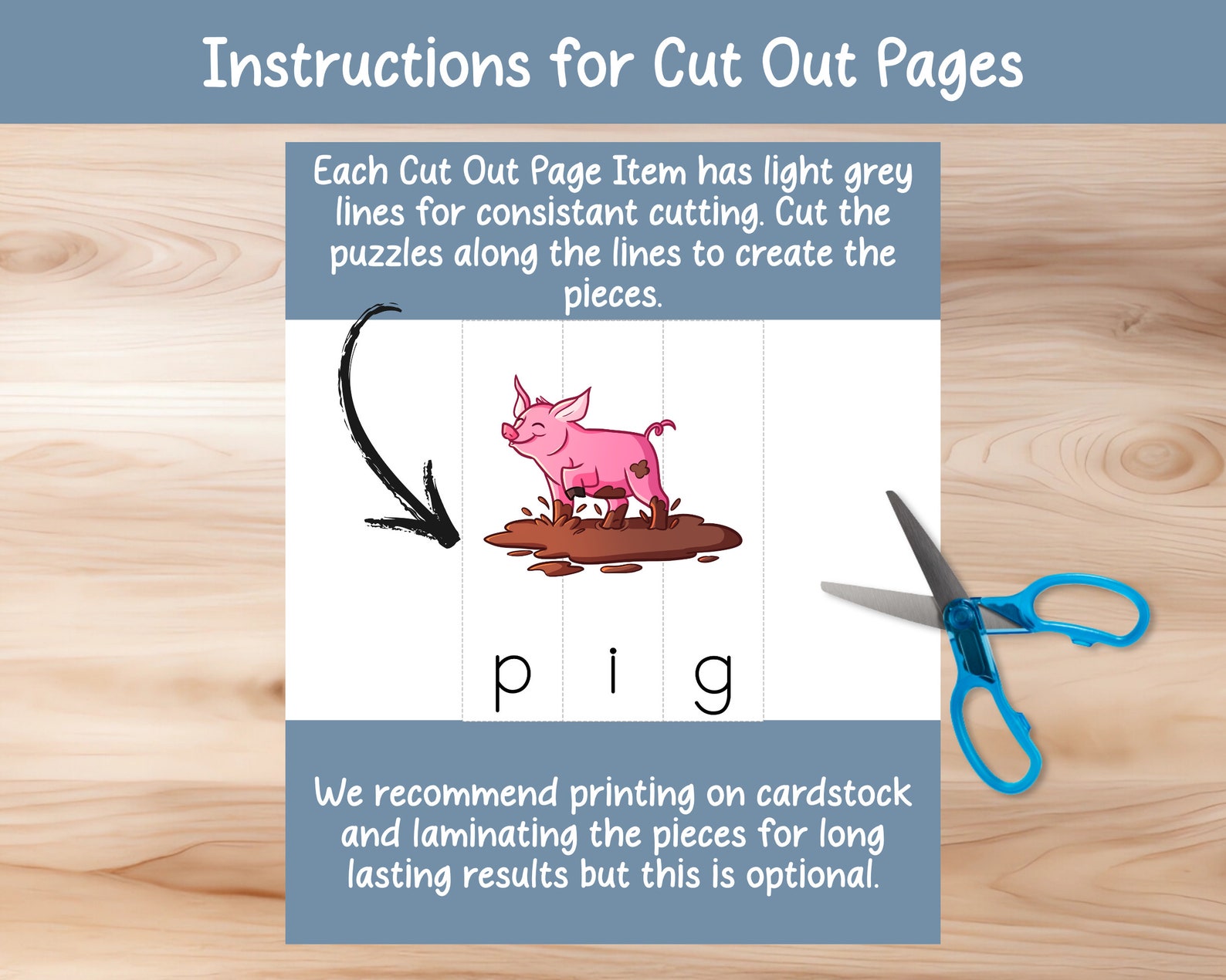 CVC Word Puzzles - Short "i" Set of 20 Puzzle Cards, Printable ...