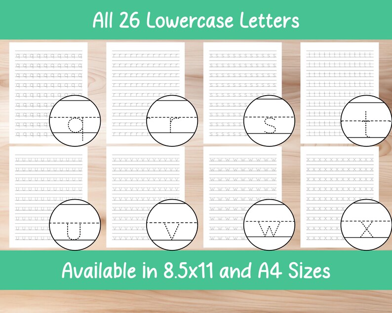Letter Tracing Bundle - Uppercase and Lowercase Worksheet Set ...