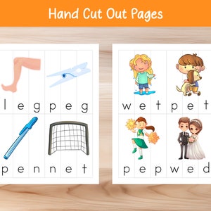 CVC Word Puzzles - Short "e" Set of 20 Puzzle Cards, Printable ...