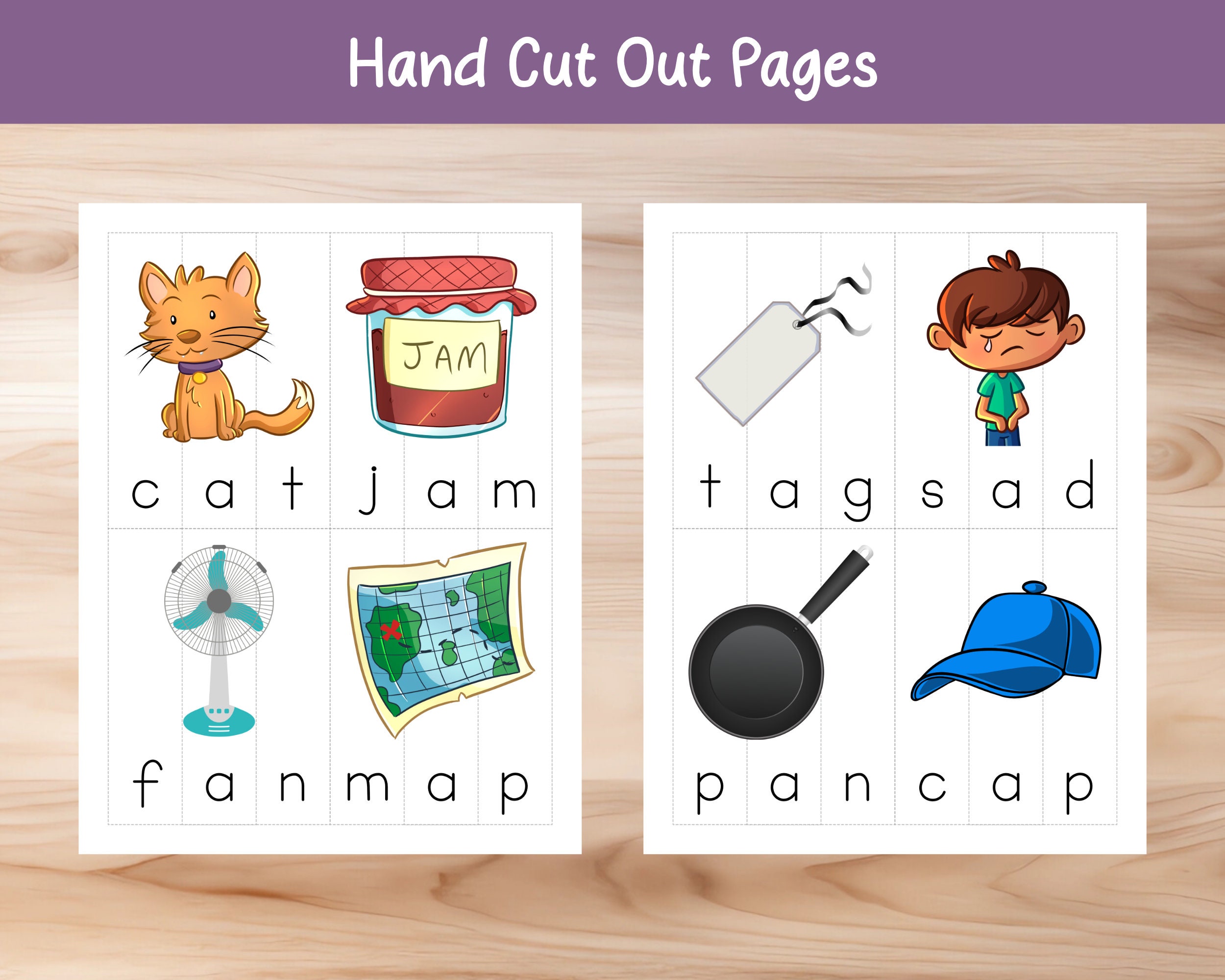 CVC Word Puzzles - Short "a" Set of 20 Puzzle Cards, Printable ...