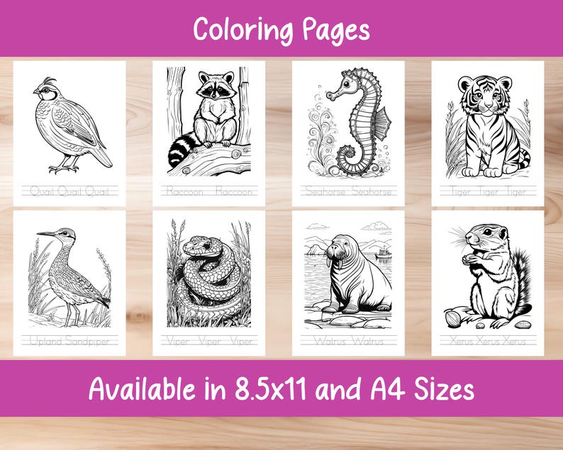 Animal Alphabet Coloring and Name Tracing Pages - Printable ...