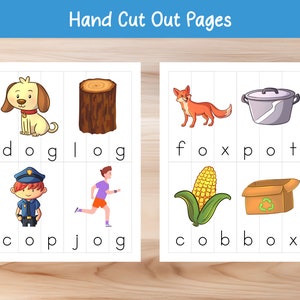 CVC Word Puzzles - Short "o" Set of 20 Puzzle Cards, Printable ...