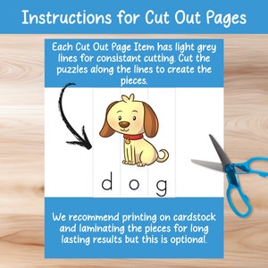 CVC Word Puzzles - Short "o" Set of 20 Puzzle Cards, Printable ...