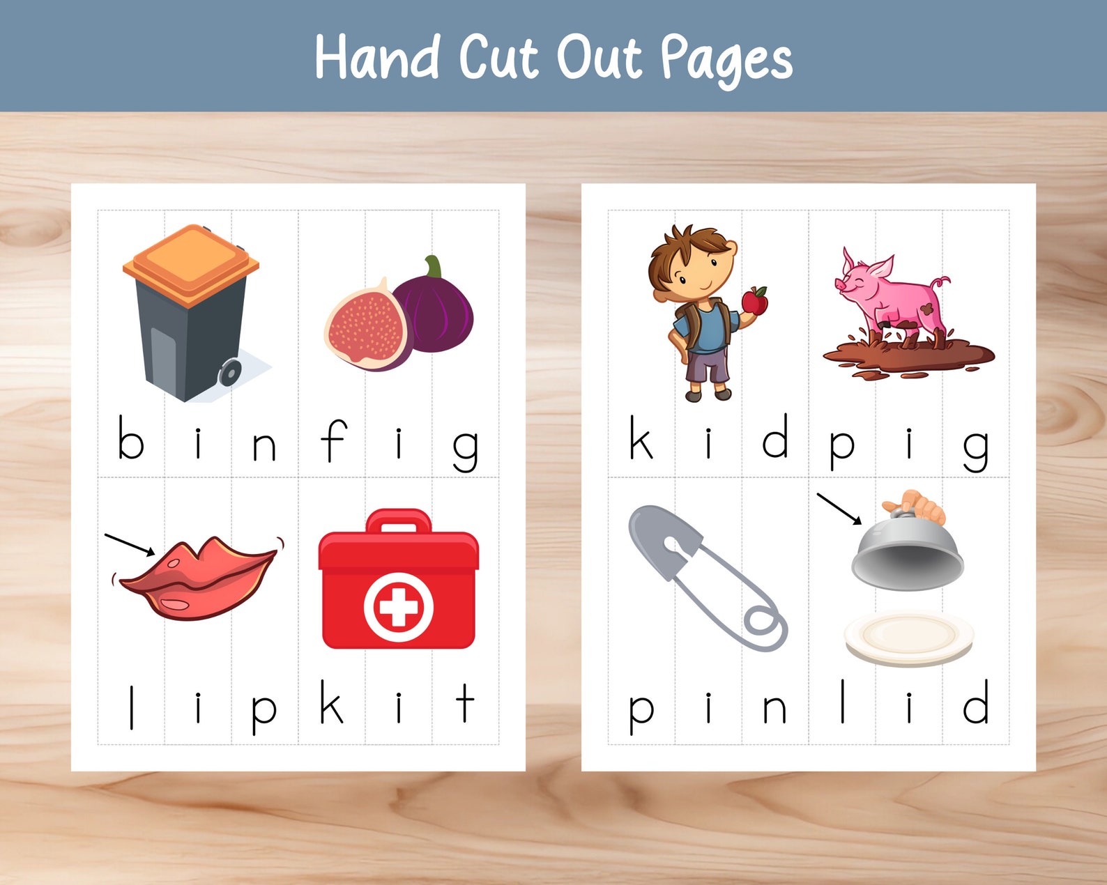 CVC Word Puzzles Short i Set of 20 Puzzle Cards, Printable Preschool ...