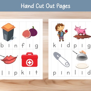 CVC Word Puzzles - Short "i" Set of 20 Puzzle Cards, Printable ...