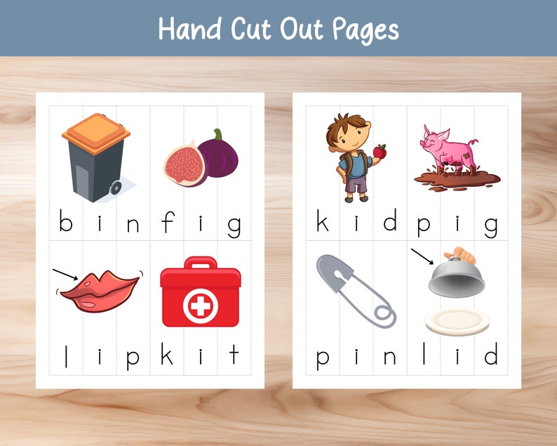 CVC Word Puzzles - Short "i" Set of 20 Puzzle Cards, Printable ...