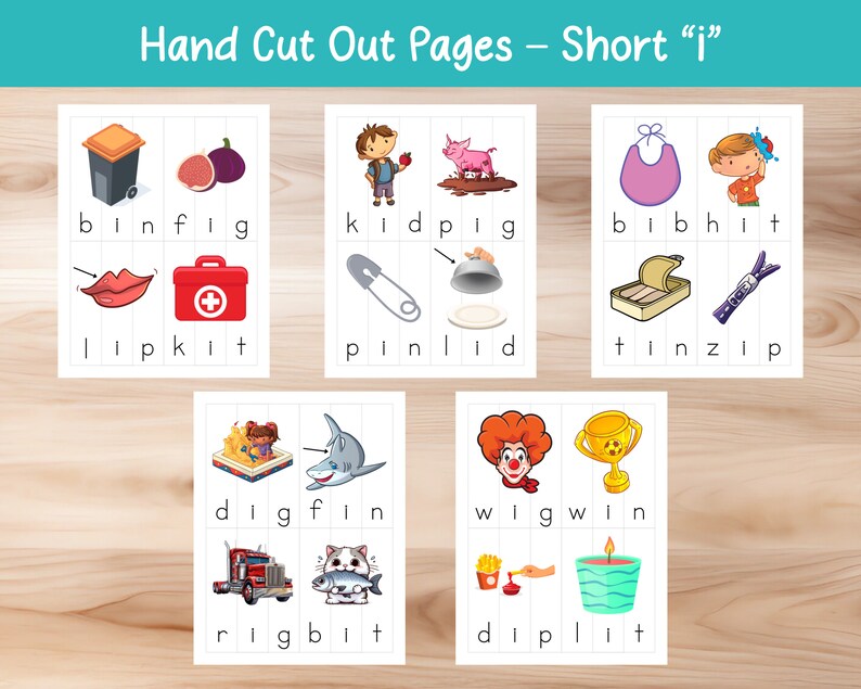 CVC Short Vowel Word Puzzles Bundle Set of 100 Cards, Printable ...