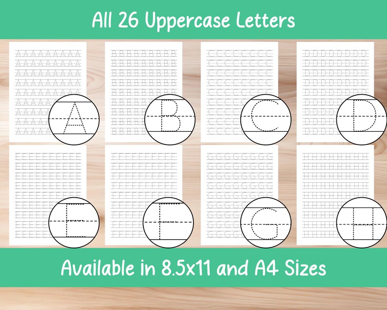 Letter Tracing Bundle - Uppercase and Lowercase Worksheet Set ...
