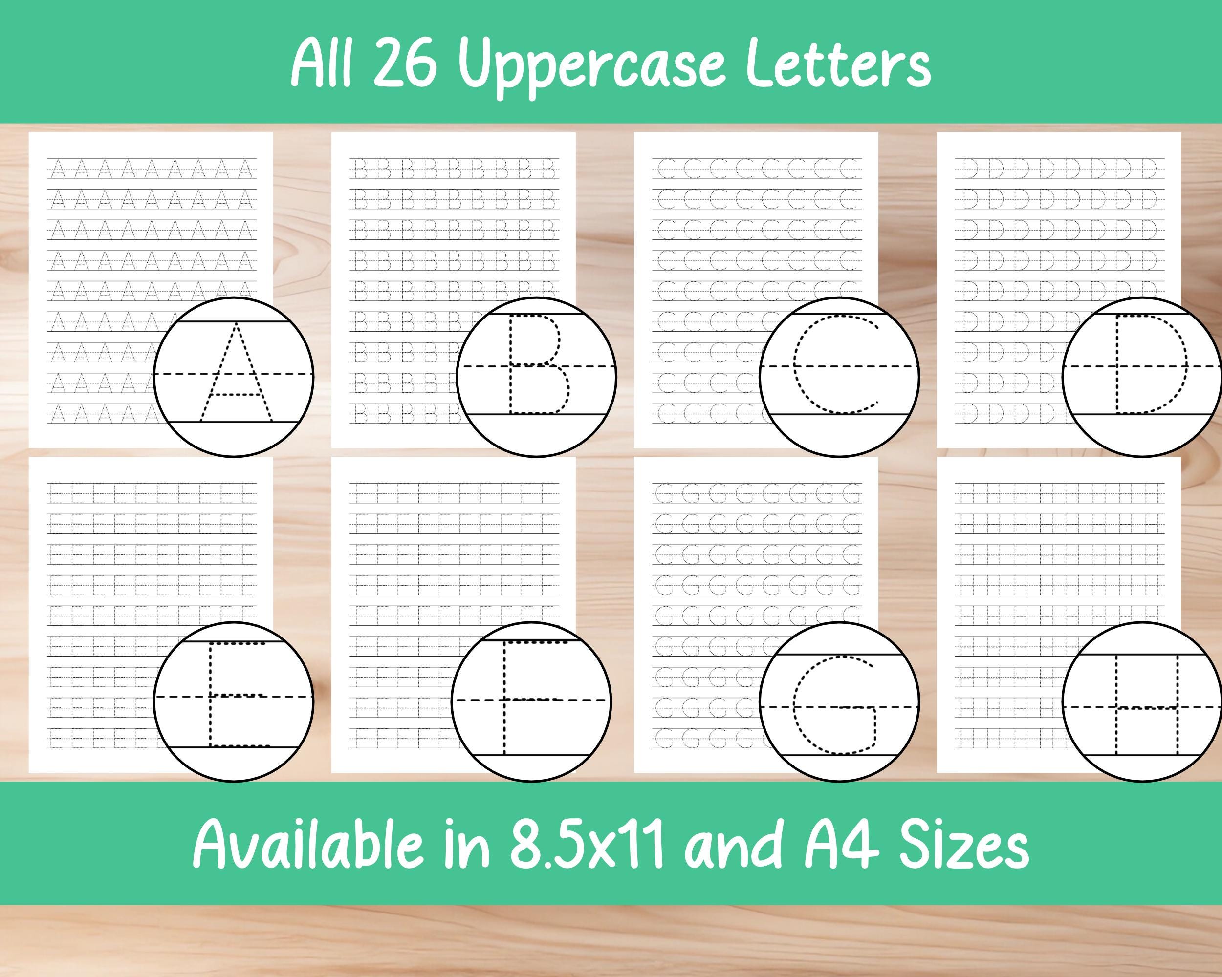 Letter Tracing Bundle - Uppercase and Lowercase Worksheet Set ...