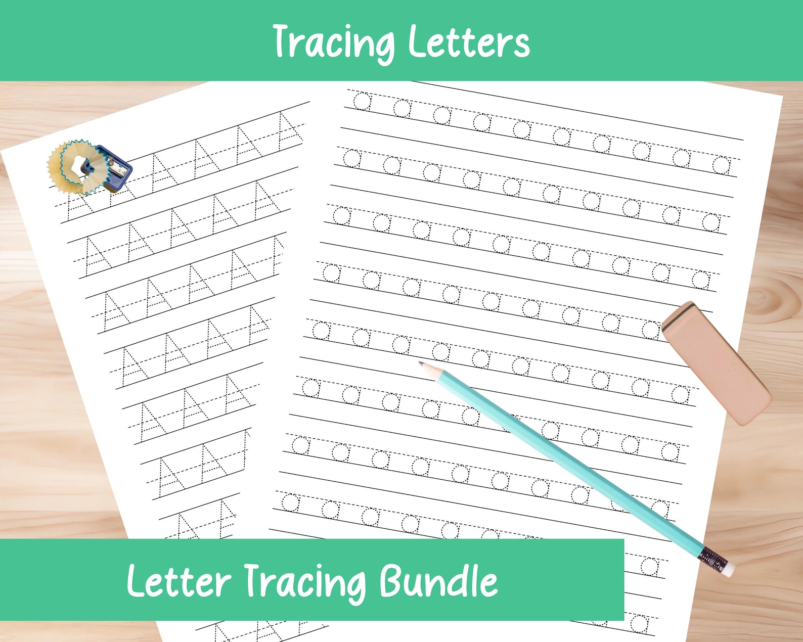Letter Tracing Bundle - Uppercase and Lowercase Worksheet Set ...