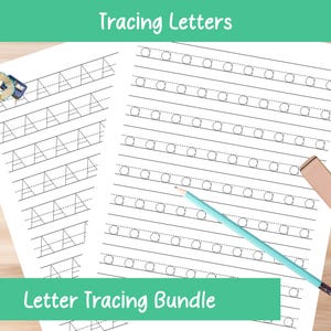 Letter Tracing Bundle - Uppercase and Lowercase Worksheet Set ...