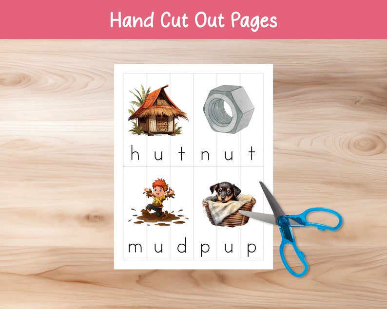 CVC Word Puzzles - Short "u" Set of 20 Puzzle Cards, Printable ...