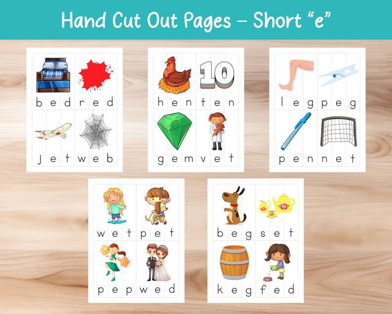 CVC Short Vowel Word Puzzles Bundle - Set of 100 Cards, Printable ...