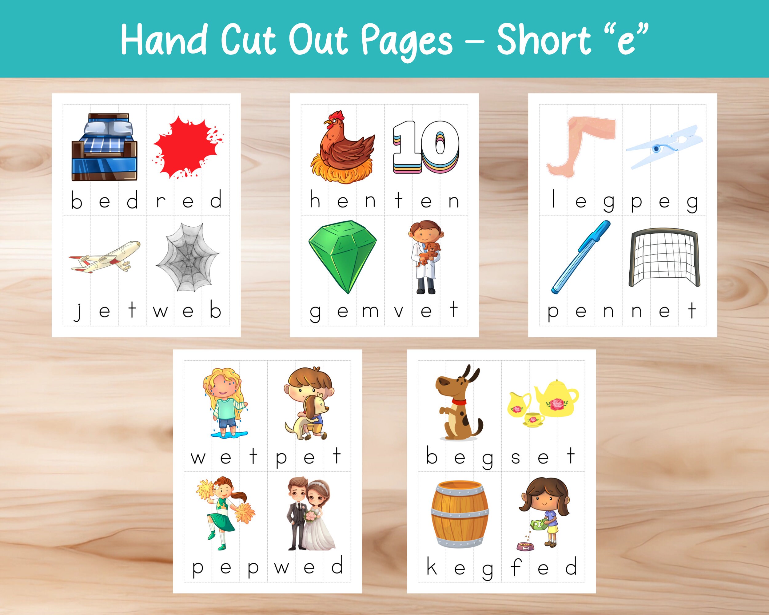 CVC Short Vowel Word Puzzles Bundle Set of 100 Cards - Etsy