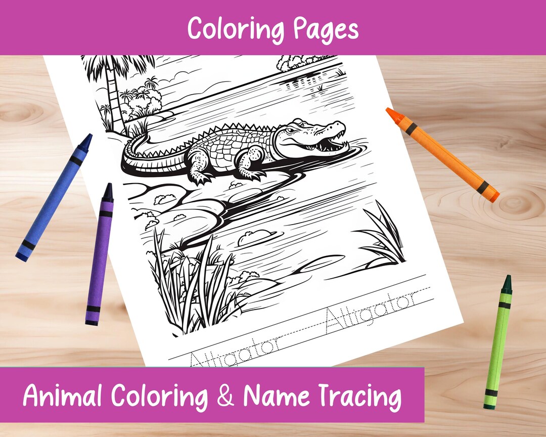 Animal Alphabet Coloring and Name Tracing Pages - Printable ...