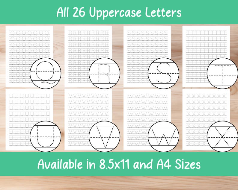 Letter Tracing Bundle - Uppercase and Lowercase Worksheet Set ...