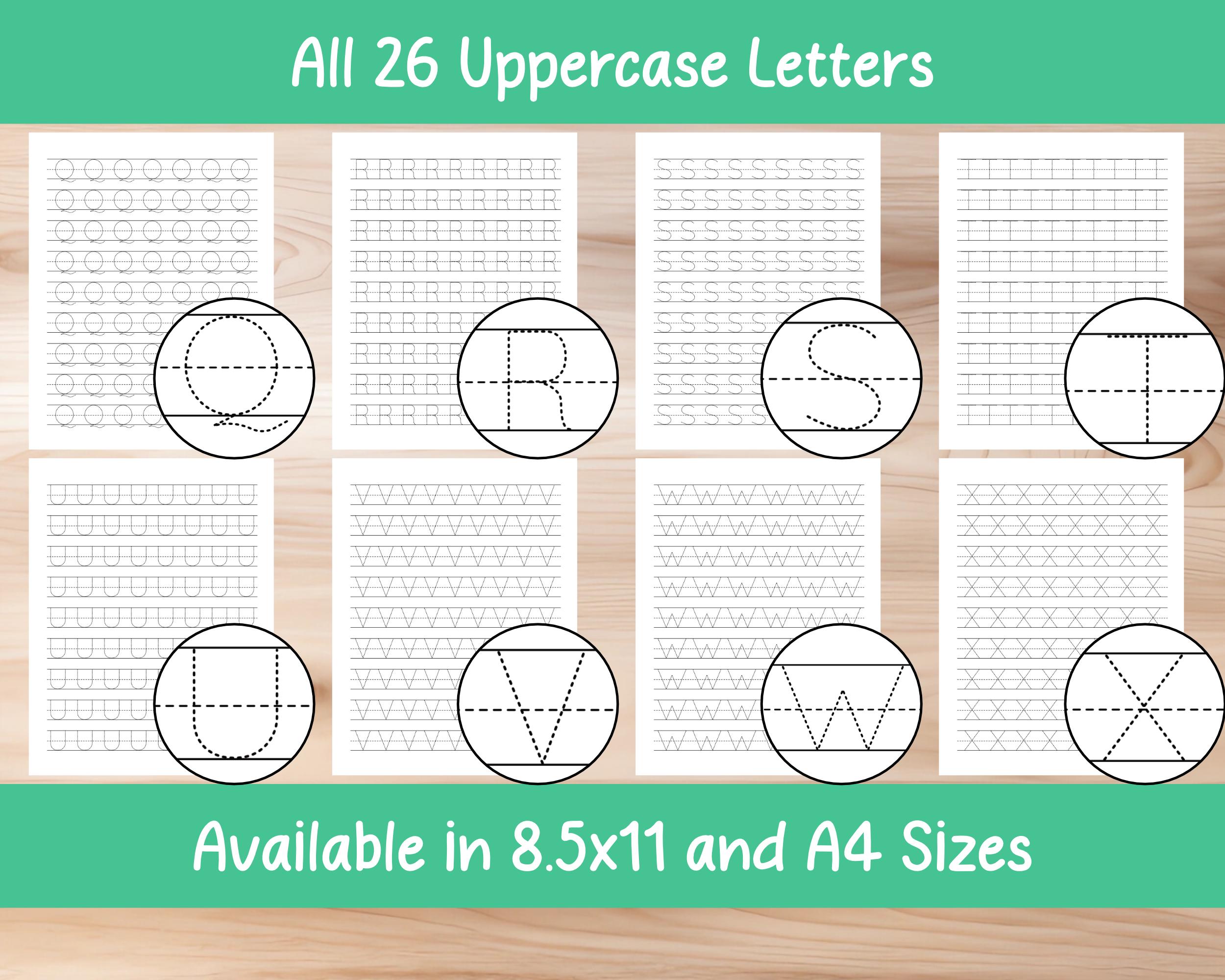 Letter Tracing Bundle - Uppercase and Lowercase Worksheet Set ...